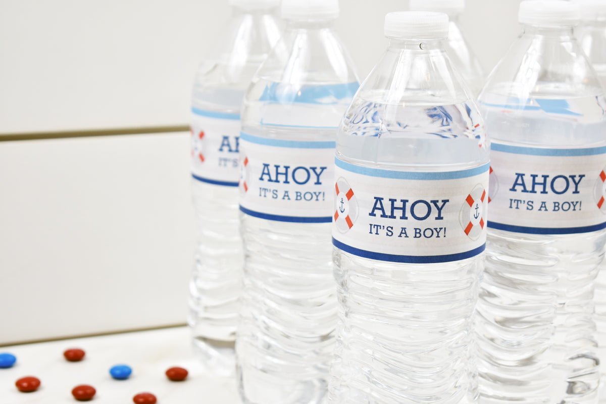 Water Bottle Label Printable: Ahoy It's A Boy! – Cottonwood Limited